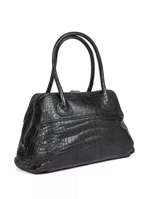 Prada Crocodile-effect Top Handle Tote Bag