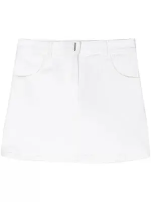Givenchy 4g-motif Denim Mini Skirt - Neutrals
