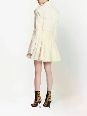 Balmain Pleated Tweed Mini Skirt