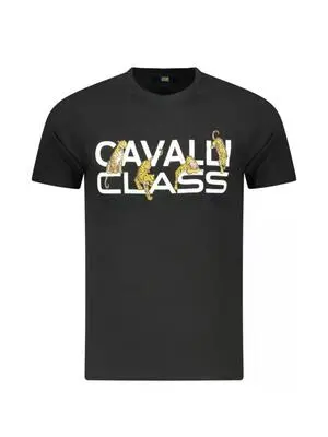 Roberto Cavalli Logo-print Cotton T-shirt - Black