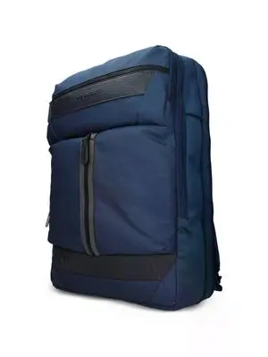 PIQUADRO Leather-panelled Textured Backpack - Blue