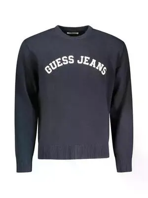 Guess Logo-print Cotton Sweater - Blue
