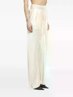 YEHUAFAN Drawstring Satin Trousers