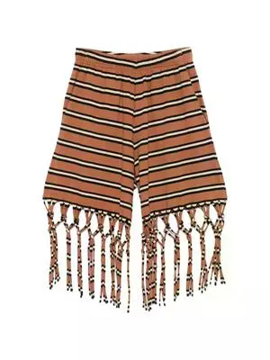 Nanushka Analu Striped Shorts - Brown