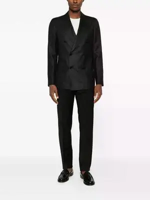 Tagliatore Double-breasted Peak-lapels Blazer - Blue