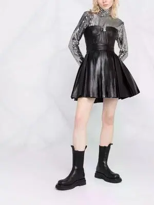 Balmain Cutout Detail Flared Minidress