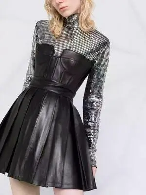 Balmain Cutout Detail Flared Minidress