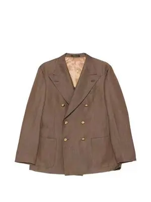 GABRIELE PASINI Double-breasted Front-pocket Blazer - Brown