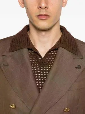 GABRIELE PASINI Double-breasted Front-pocket Blazer - Brown