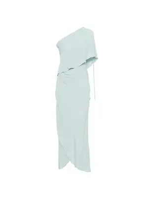 SEMICOUTURE One-shoulder Draped Maxi Dress