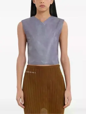 Marni Leather Cropped Top