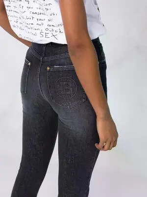 Balmain High-waisted Button-detail Denim Jeans