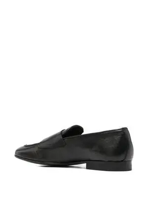 LEQARANT Grained Leather Loafers