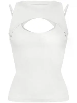 Off-White Layered Cut-out Tank Top - Neutrals