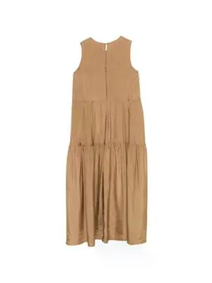 Aspesi Sleeveless Tiered Maxi Dress - Brown
