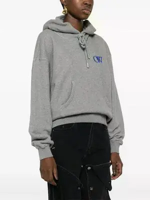 Off-White Embroidered Logo Cotton Hoodie