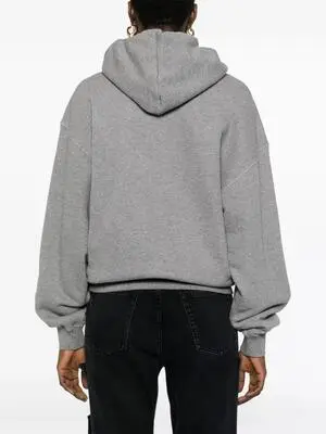 Off-White Embroidered Logo Cotton Hoodie