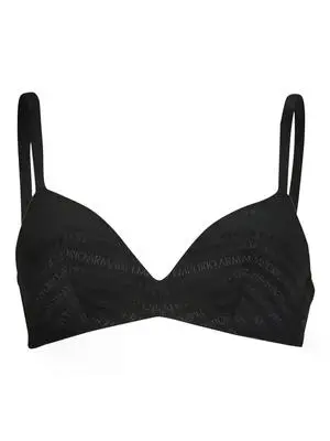 Giorgio Armani Logo-pattern Cup Bra - Black
