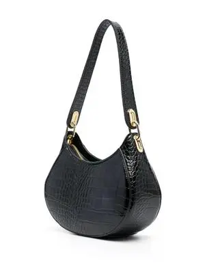 Moschino Logo-lettering Crocodile-effect Shoulder Bag