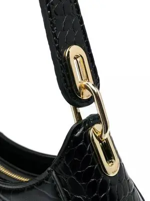 Moschino Logo-lettering Crocodile-effect Shoulder Bag