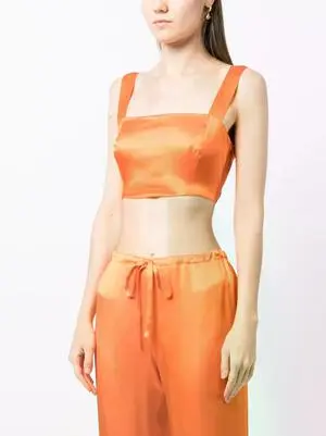 WOERA Square-neck Bustier Top