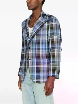 GABRIELE PASINI Check-pattern Notched-lapel Blazer