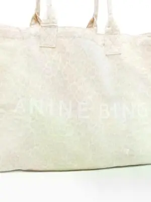 ANINE BING Leopard Print Canvas Tote Bag