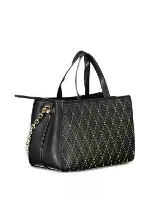 MARIO VALENTINO Diamond-quilted Stud-embellished Tote Bag - Black