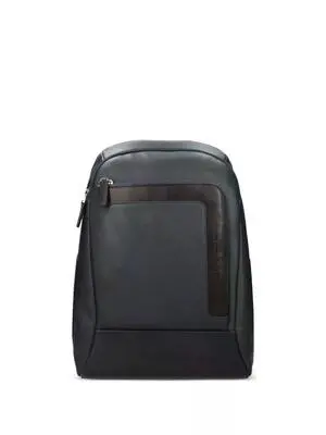 PIQUADRO Pebbled Leather Backpack - Blue