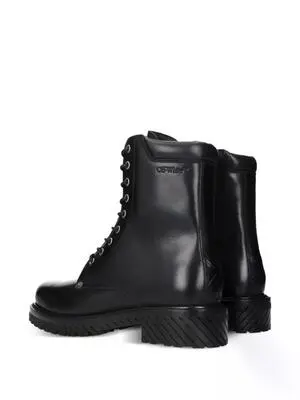 Off-White Lace-up Leather Boots