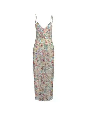 KHAITE Taja Floral-print Silk Chiffon Dress