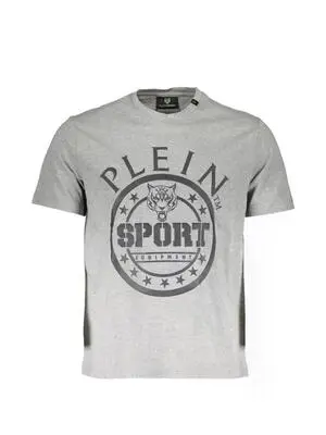 PLEIN SPORT Logo-print Tiger-graphic T-shirt - Grey