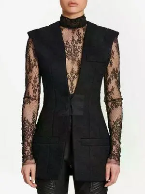 Balmain Plunging V-neck Sleeveless Jacket