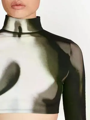 Balmain Spray Paint Effect Cropped Top