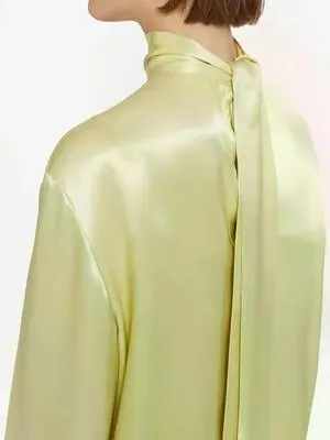JIL SANDER Roll-neck Satin Blouse