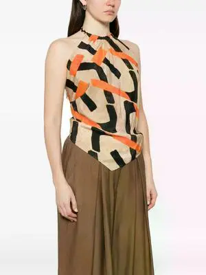 Dixie Graphic-print Halterneck Top