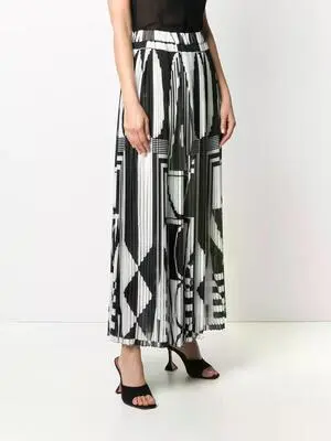 Balmain Geometric-print Pleated Skirt