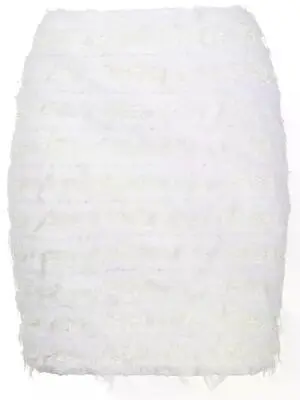 Balmain Fitted Tweed Mini Skirt - White