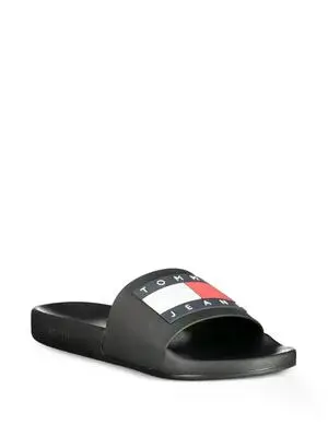 Tommy Hilfiger Flag Slides - Black