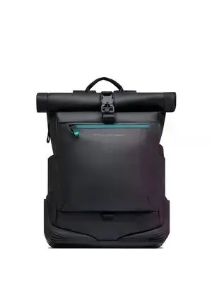 PIQUADRO Roll-Top Backpack Black
