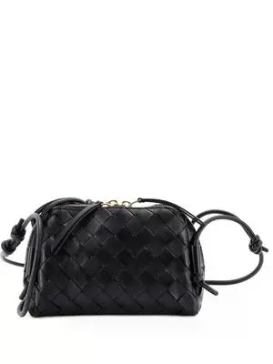 Bottega Veneta Concert Pouch Intrecciato Nappa Mini Crossbody Bag - Black
