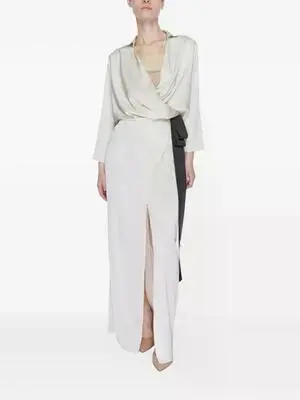 SANDRO FERRONE Wrap-design Maxi Dress
