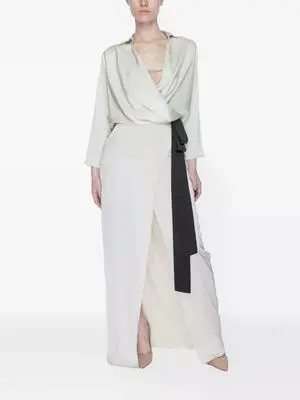 SANDRO FERRONE Wrap-design Maxi Dress