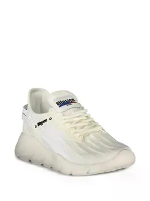 BLAUER. Logo-print Low-top Sneakers - Neutrals
