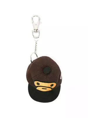 A BATHING APE X New Era Cap Keyring - Brown