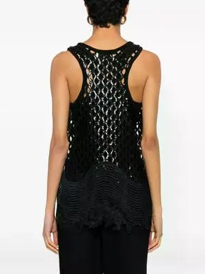 Sportmax Sequin-embellished Open-knit Sleeveless Top