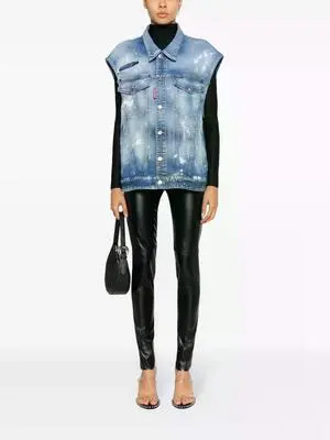 Dsquared2 Paint Splatter Denim Vest
