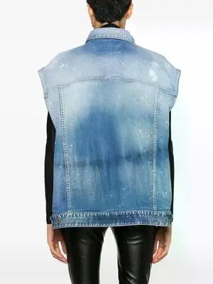 Dsquared2 Paint Splatter Denim Vest