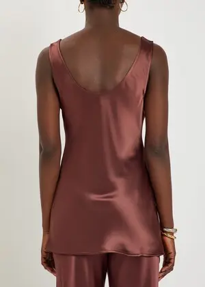 Shona Joy Savanna Scoop-neck Satin Tank Top