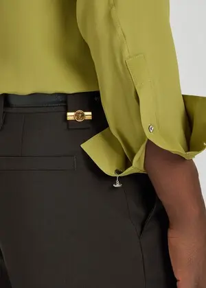 Versace Wool And Mohair-blend Trousers - Brown